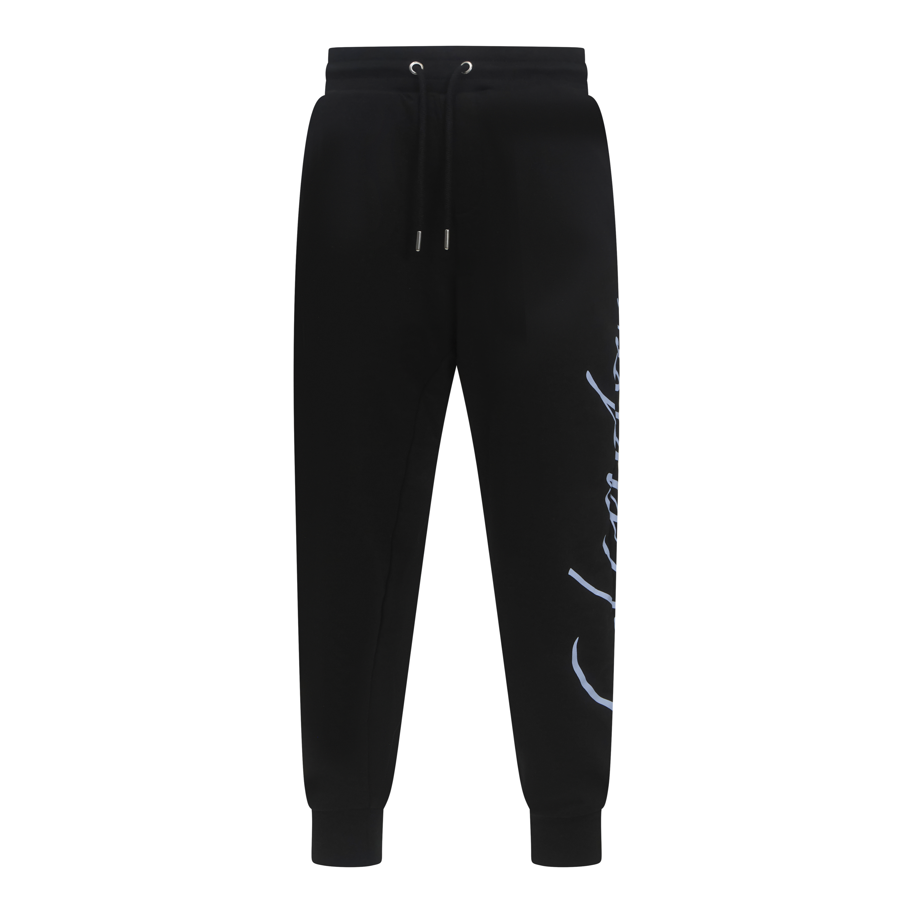 Gisada Black Joggers – Cursive Puff Print Pants in Midweight Cotton ...